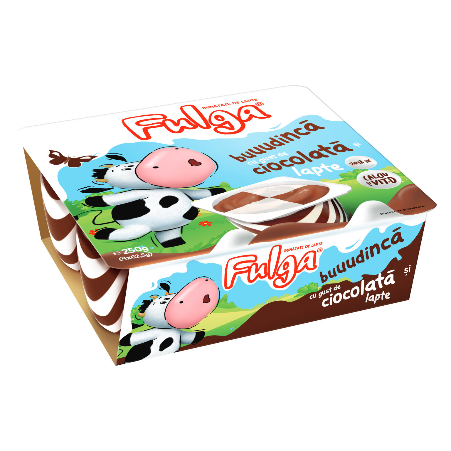 Albalact » Fulga Chocolate and milk flavoured pudding dessert, with ...